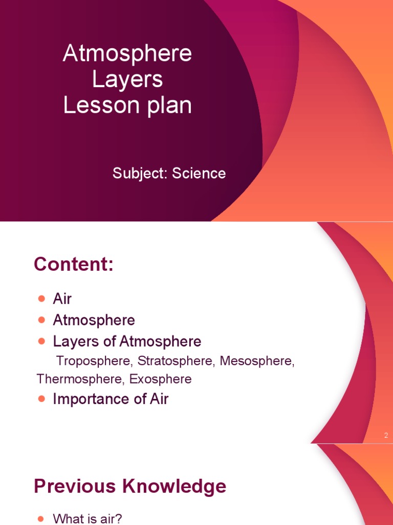 Atmosphere Layers Lesson Plan | PDF | Atmosphere Of Earth | Atmosphere