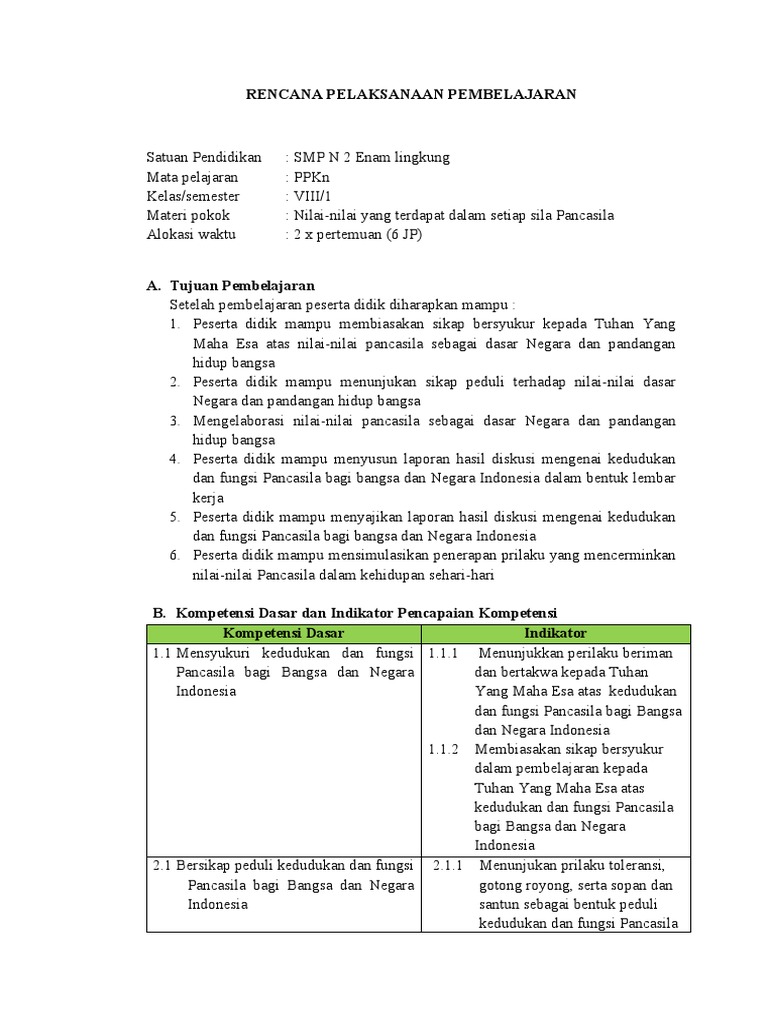 RPP 2 (Pert. 2 - 3) | PDF | Karier & Perkembangan