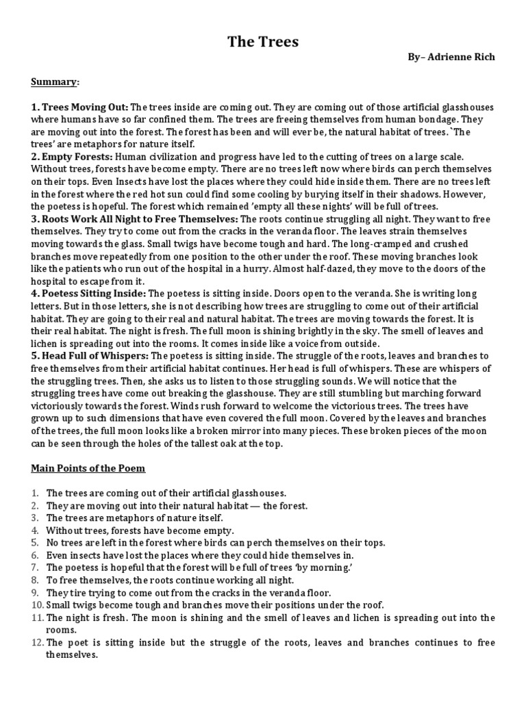 Trees - Notes | PDF | Trees | Botany