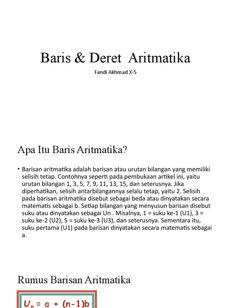 Baris Dan Deret Aritmatika | PDF