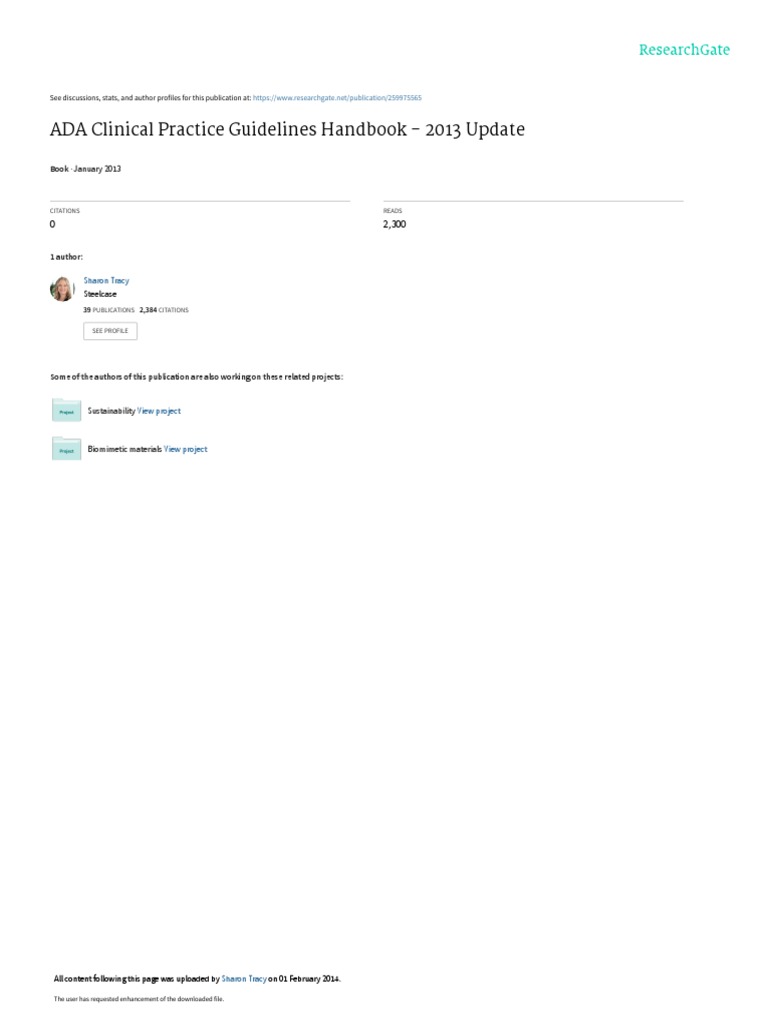 ADA Clinical Practice Guidelines Handbook - 2013 Update | PDF ...
