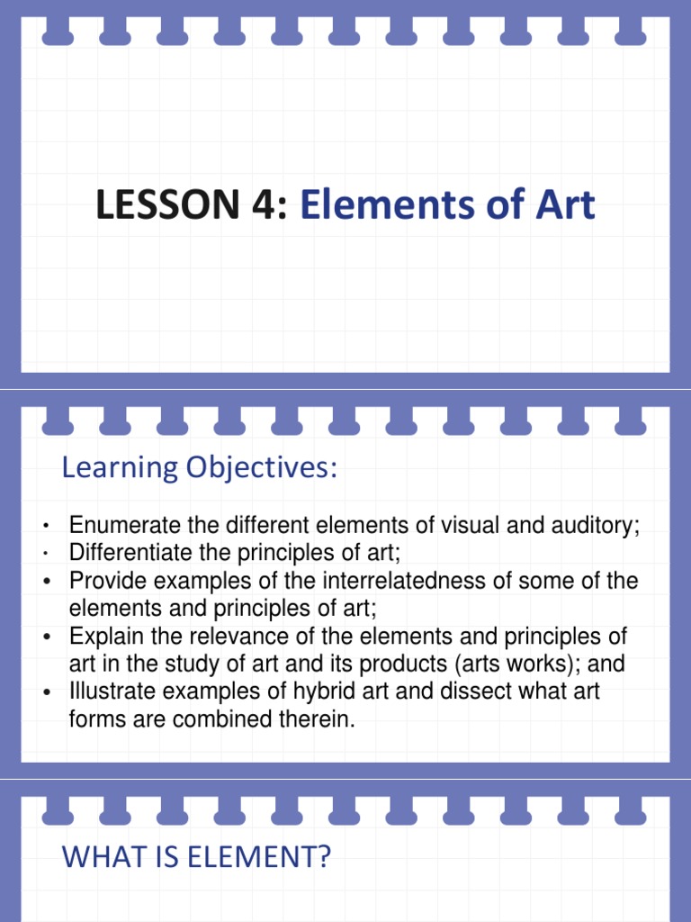 Lesson 4-Elements of Arts | PDF | Shape | Color