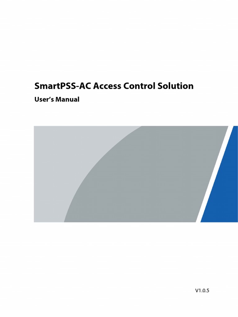 SmartPSS-AC Access Control Manual | PDF | Computer Network | Password