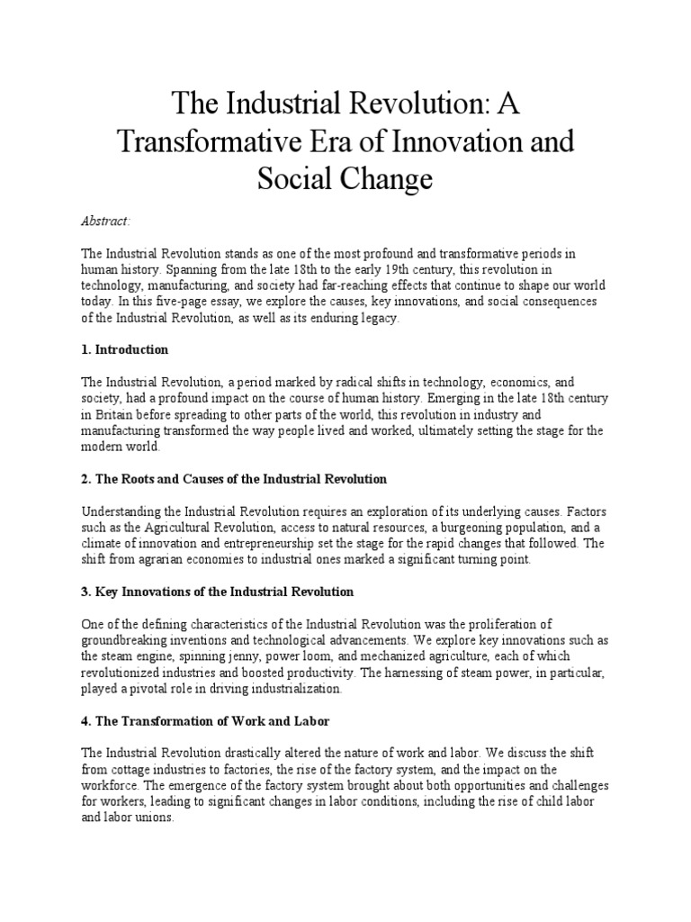Industrial Revolution: Innovation & Change | PDF | Industrial ...