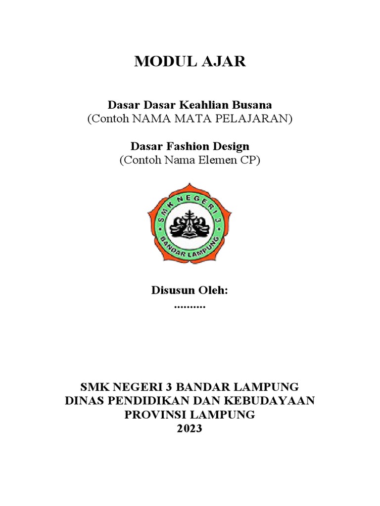 Draf Modul Ajar SMKN 3 BDL | PDF