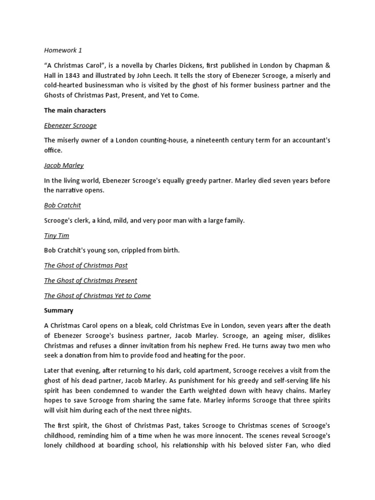 A Christmas Carol Summary & Analysis | PDF | Mystery, Thriller & Crime ...