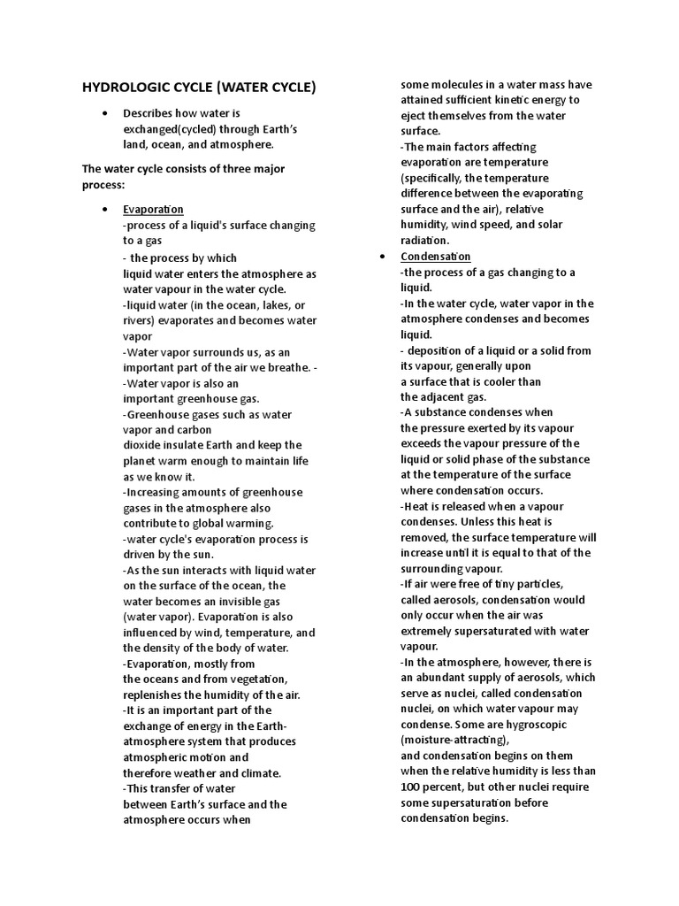Hydrologic Cycle | PDF