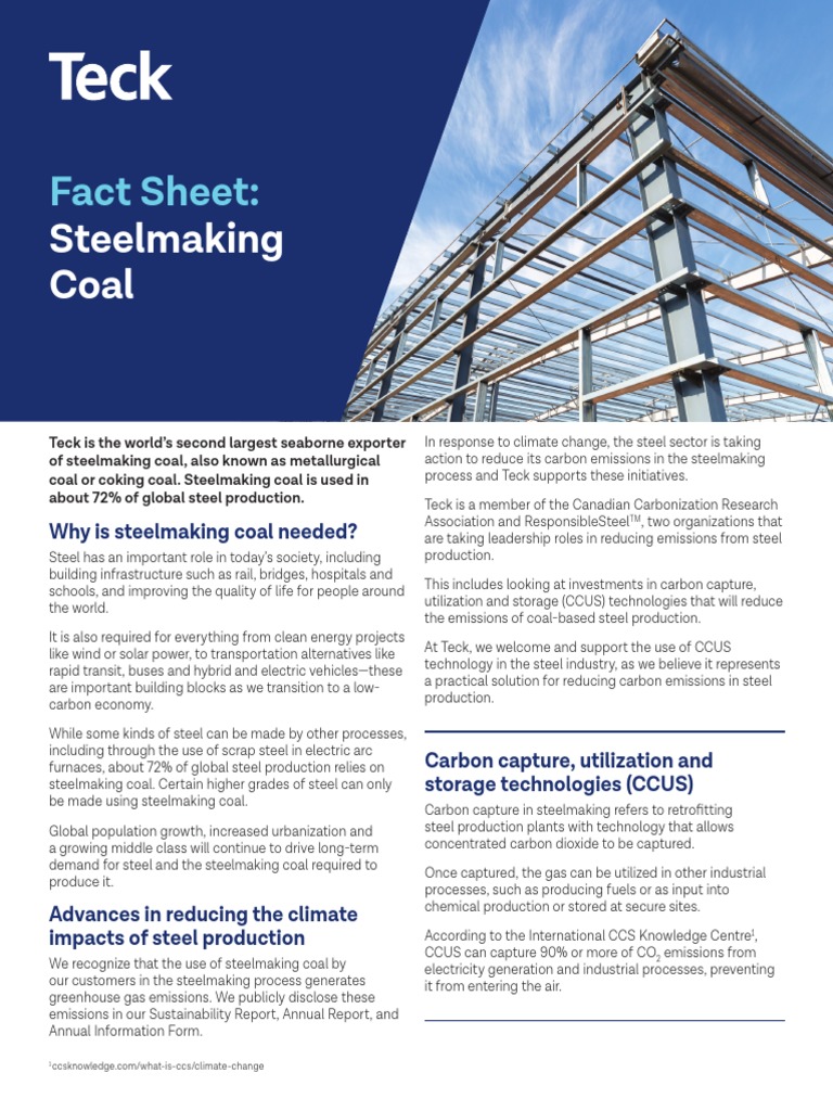 Steelmaking Coal's Role in Low-Carbon Steel | PDF | Steelmaking | Steel