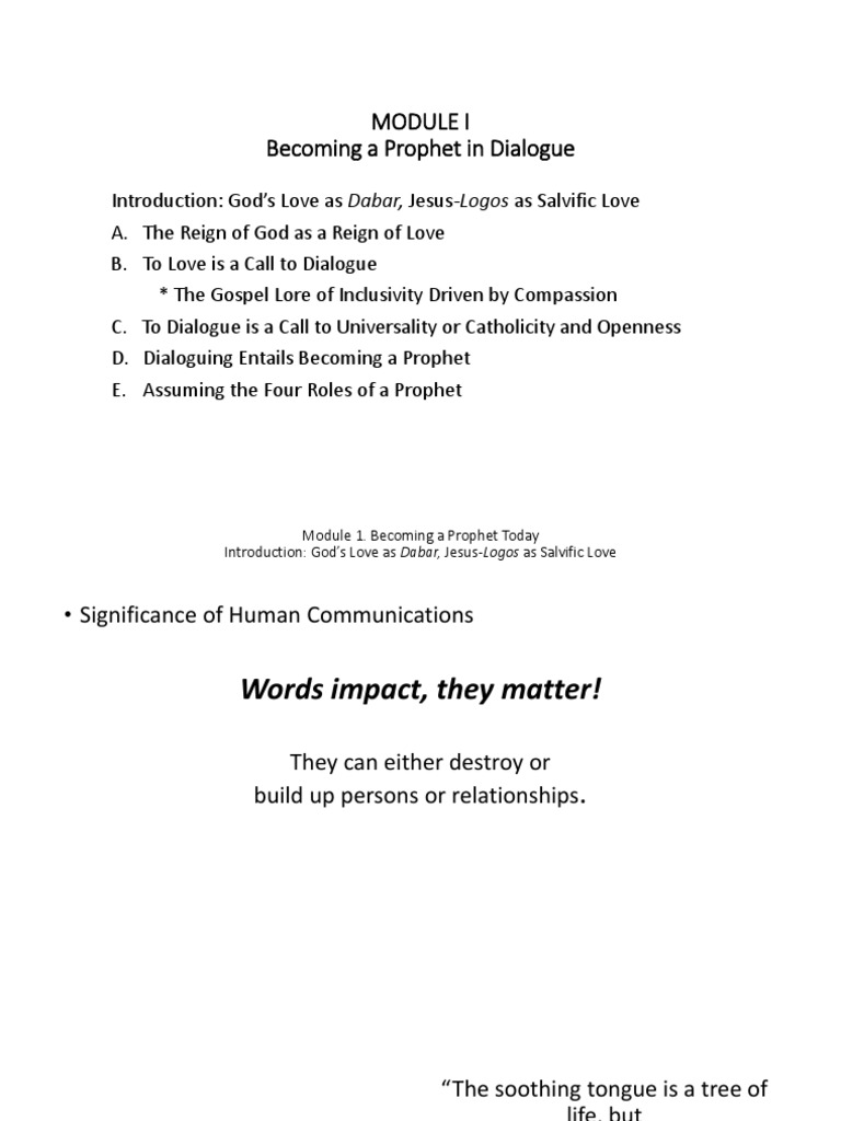 Module 1 - Becoming A Prophet in Dialogue-1.Introduction | PDF | Logos ...