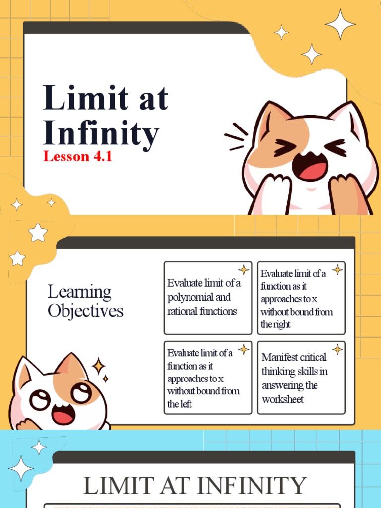 Lesson 4.1 Limit at Infinity | PDF | Asymptote | Function (Mathematics)