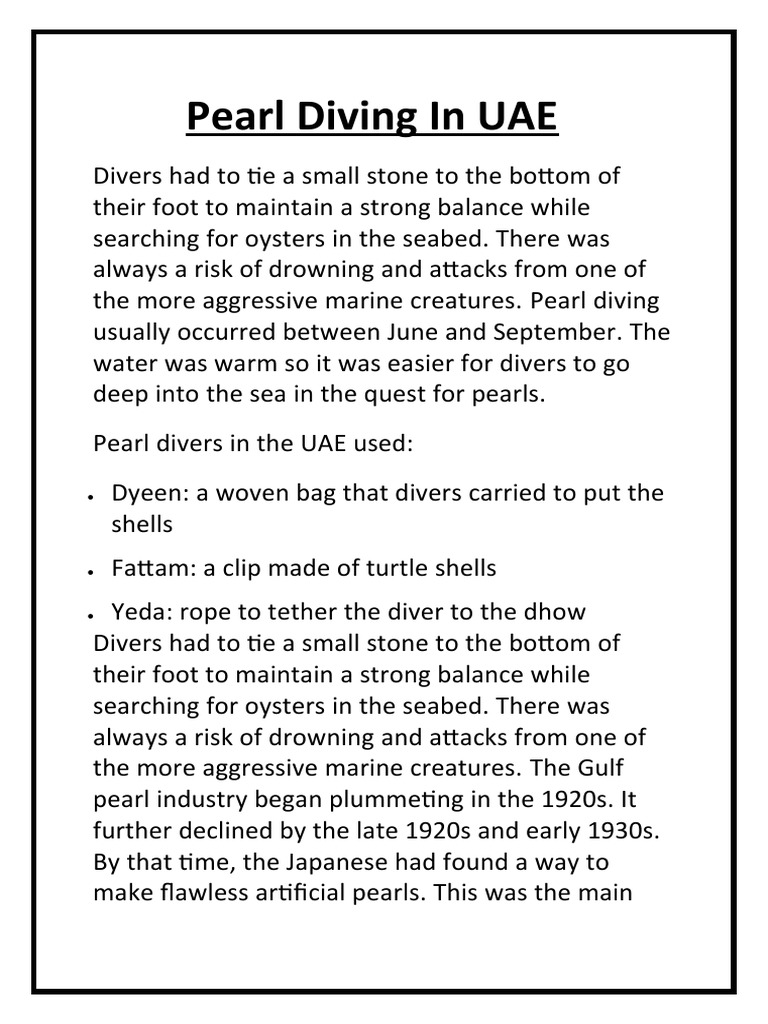 Pearl Diving in UAE | PDF