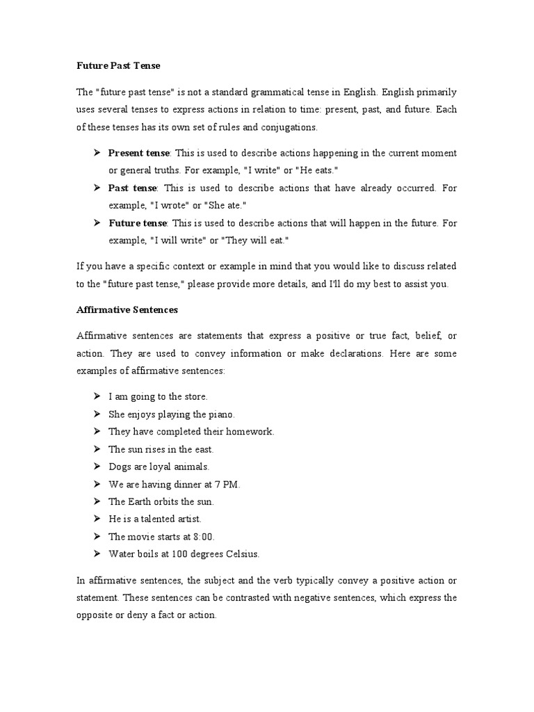 Future Past Tense | PDF | Question | Grammatical Tense Future Past Tense | PDF | Question | Grammatical Tense