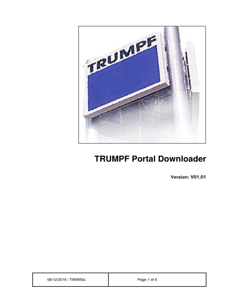 TRUMPF Portal Downloader Guide V01.01 | PDF | Zip (File Format) | Internet