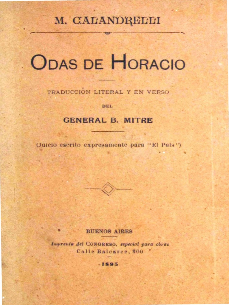 Odas de Horacio - Traducidas Por Bartolomé Mitre | PDF