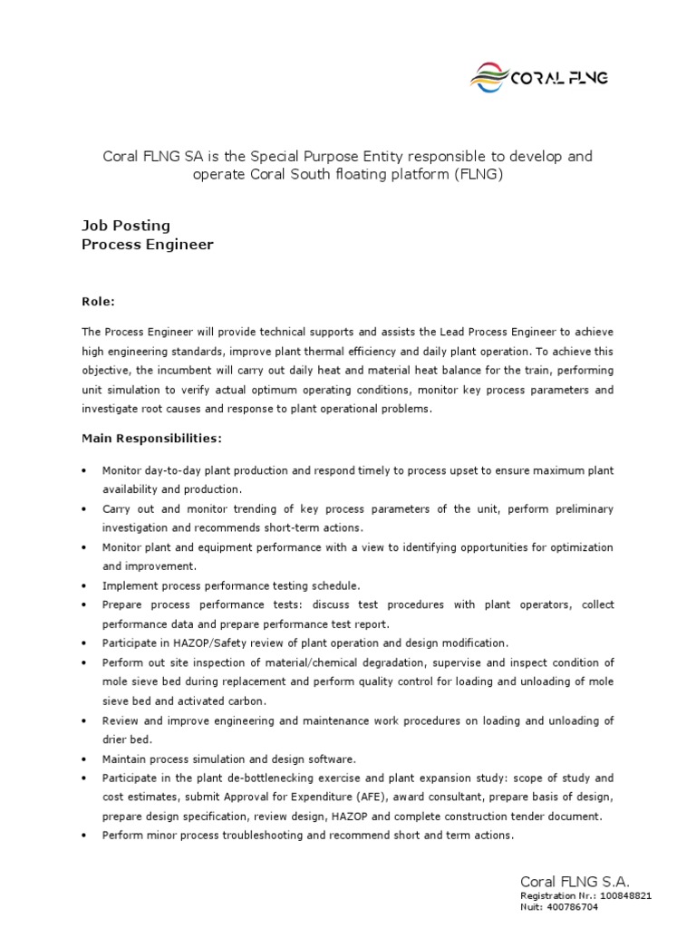 Job Posting - Process Engineer | PDF