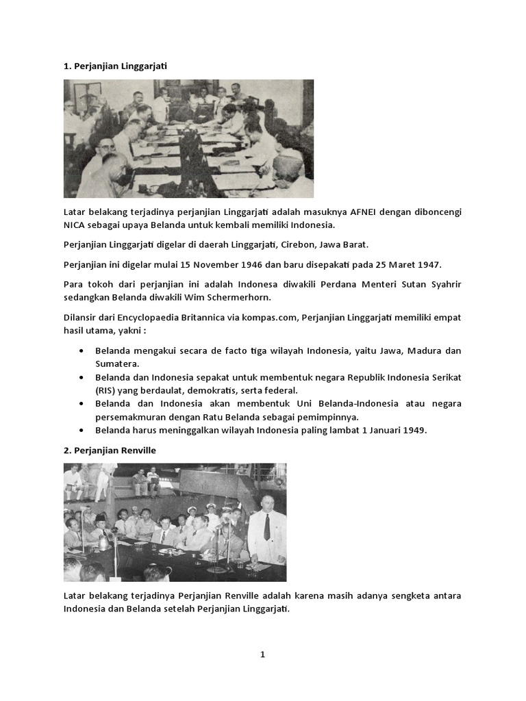 Perjanjian Linggarjati 1946-1947 | PDF | Sejarah
