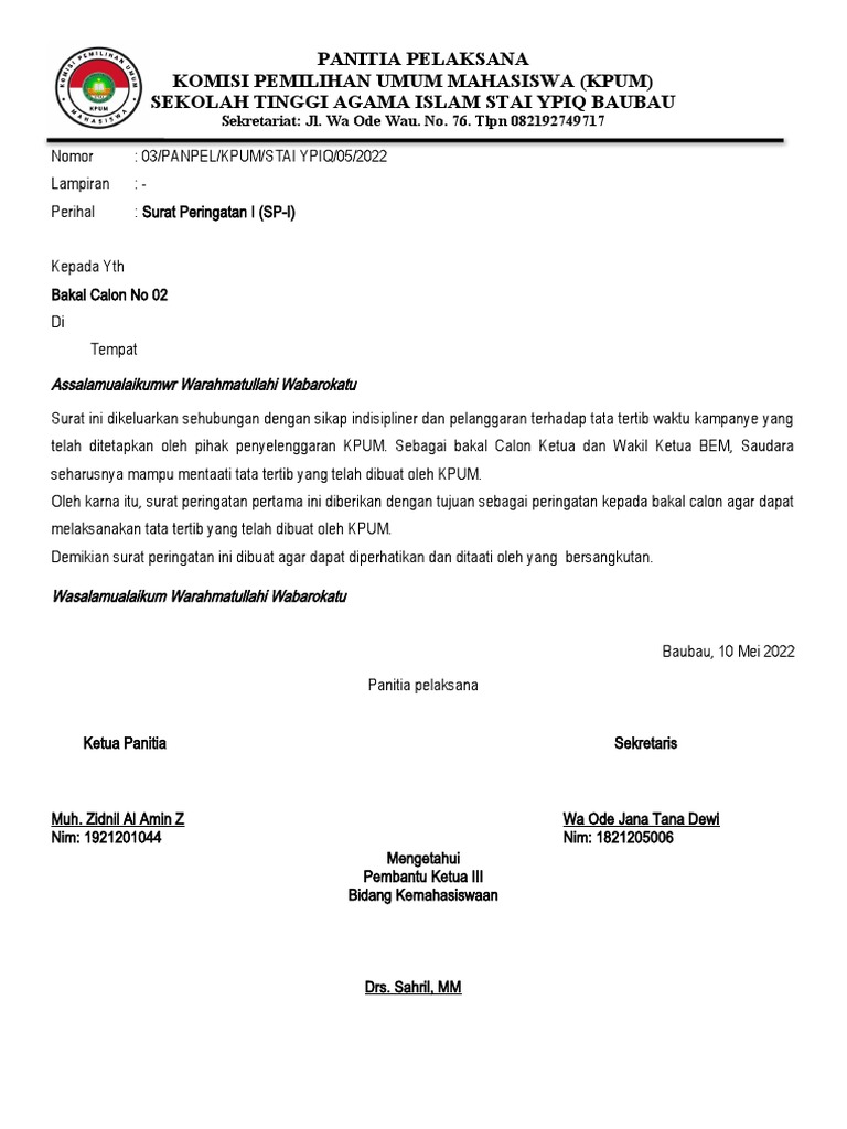 Surat Peringatan | PDF