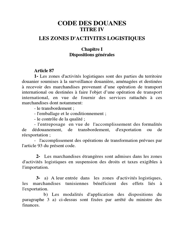 Code Des Douanes | PDF