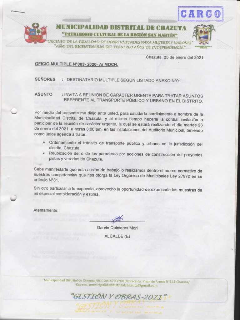 Oficios Multiples 2021 PDF | PDF