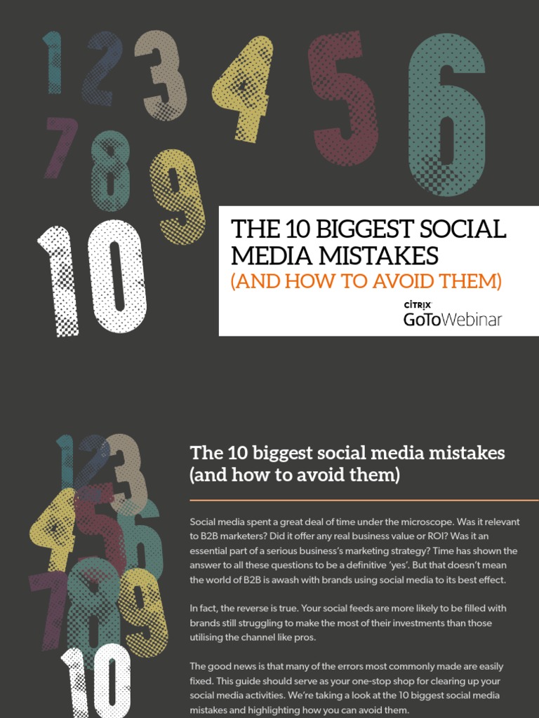 Avoiding 10 Major Social Media Mistakes | PDF