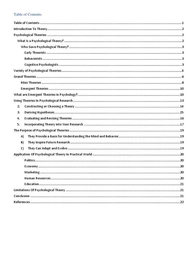 Theory Final - Assignment | PDF | Psychology | Theory Theory Final - Assignment | PDF | Psychology | Theory