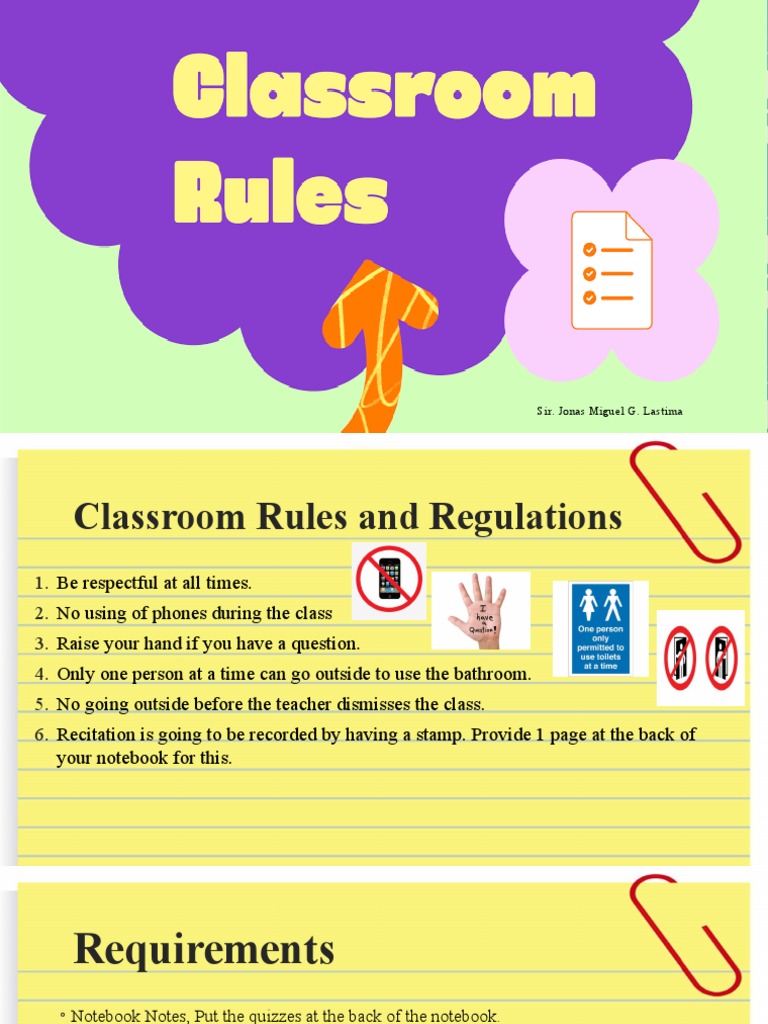 Classroom Rules and Regulation | PDF