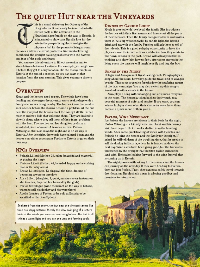 The Quiet Hut Near The Vineyards | PDF