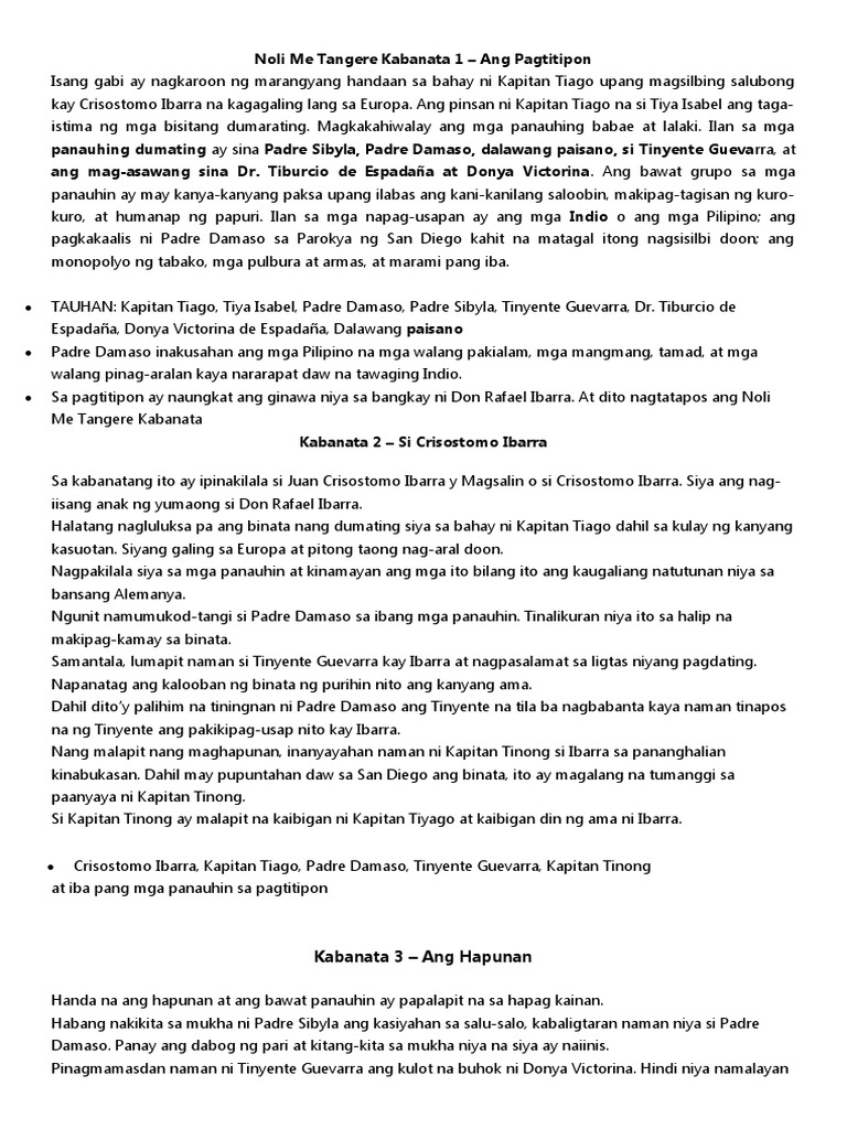 Buod NG Noli | PDF