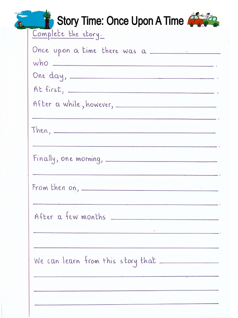 Read and Complete Once Upon A Time Story Writing Fun Activities Games ...