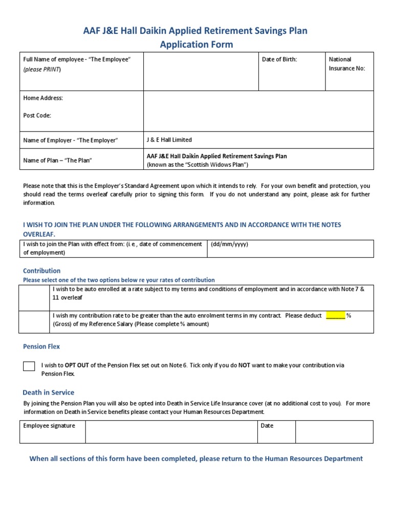 Opt in Pension Form | PDF | Pension | Employment