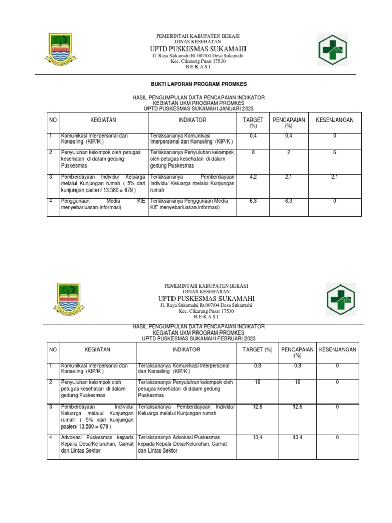Bukti Pelaporan Capaian Target Indikator Kinerja | PDF