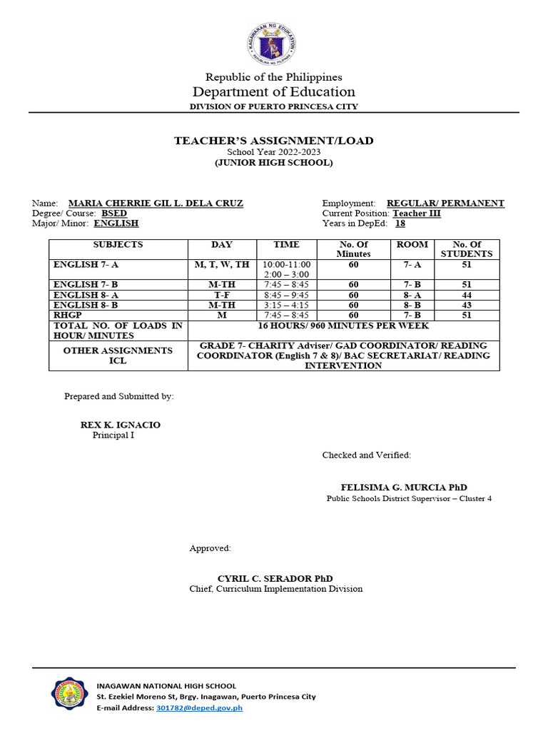 UPDATED Teachers Assignment 3RD EDIT | PDF