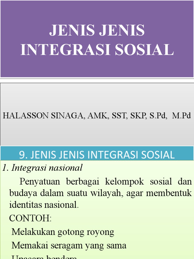 Jenis Integrasi Sosial | PDF | Politik | Sejarah