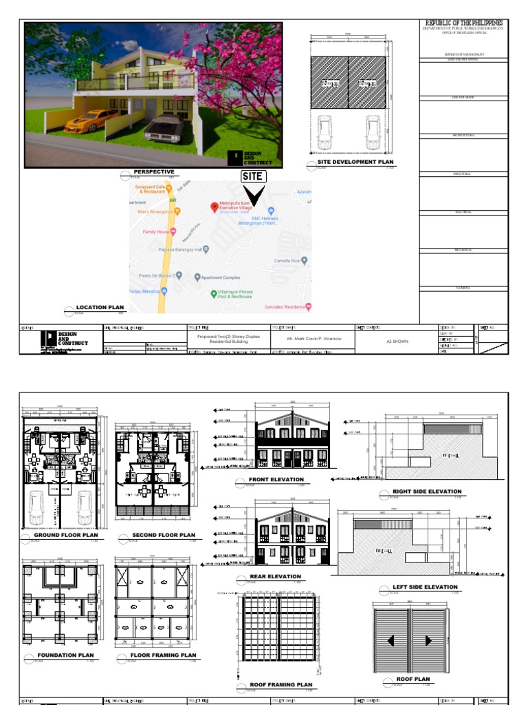 Proposed 2-Storey Duplex Plan | PDF | Foundation (Engineering) | Building