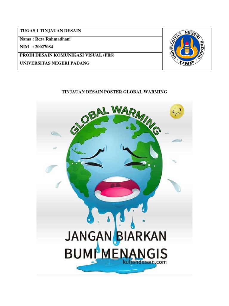 Tinjauan Desain Poster Global Warming Analisis Formal | PDF