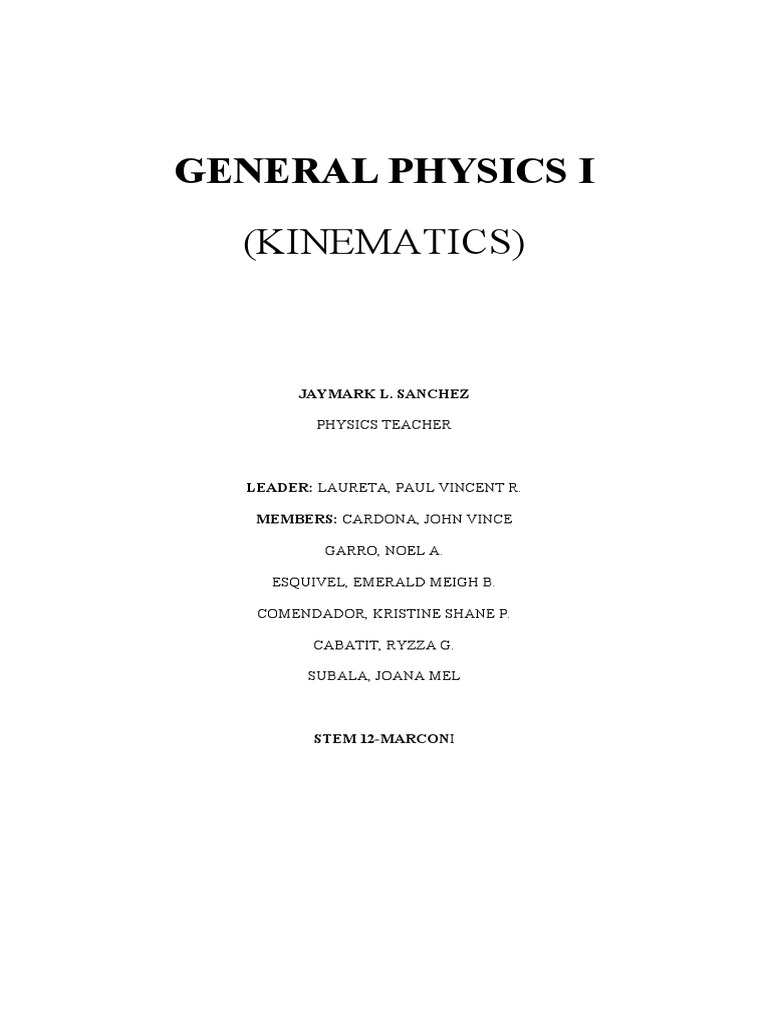 Kinematics | PDF | Kinematics | Physics