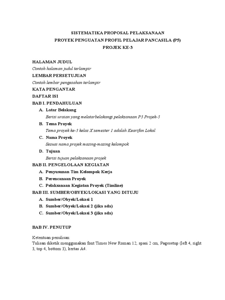 Sistematika Proposal Projek-3 | PDF | Seni & Disiplin Bahasa | Seni