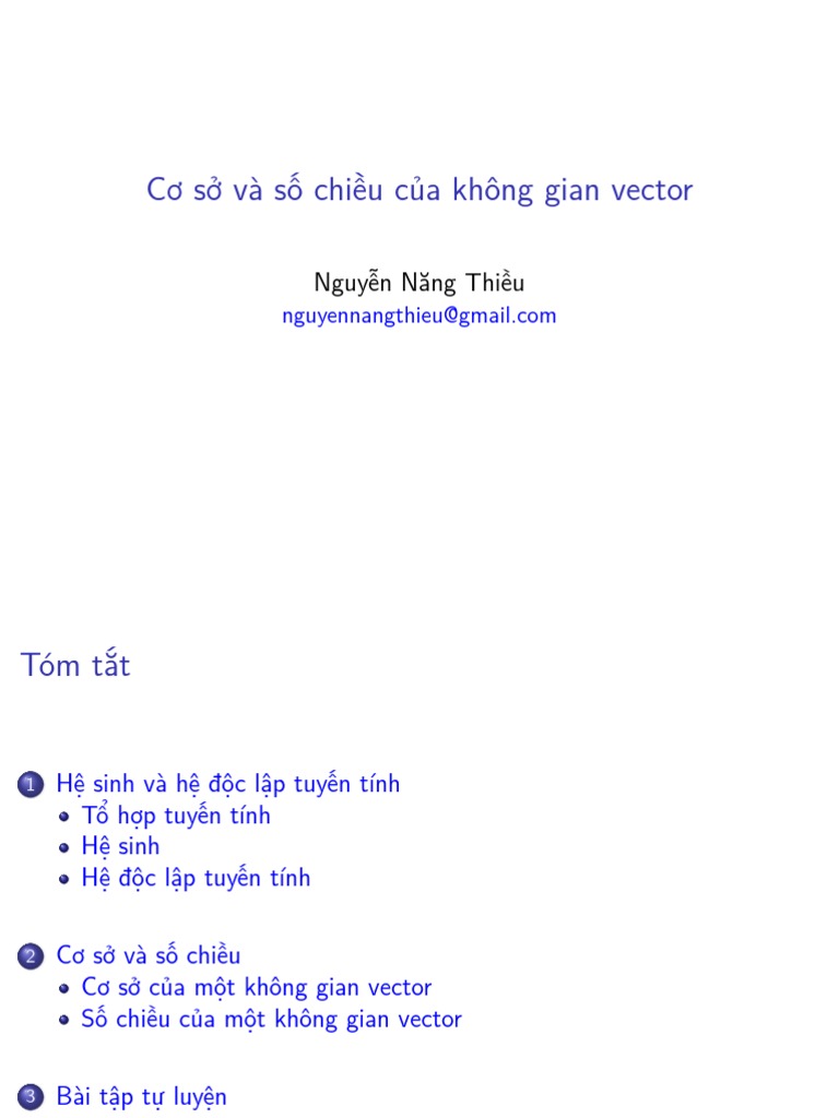 Không Gian Vector 2 | PDF