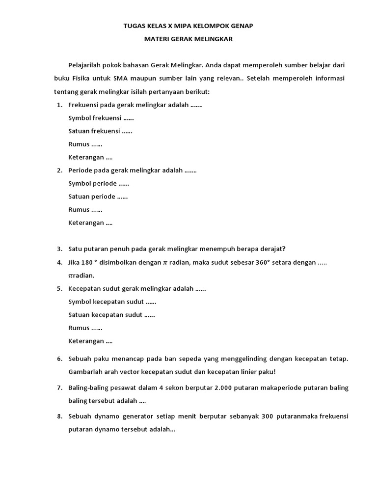 LKPD GERAK MELINGKAR | PDF