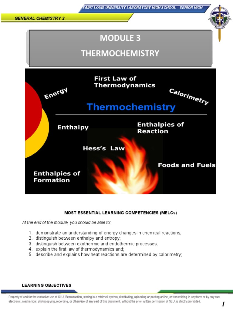 Module 3 Thermochemistry | PDF | Calorie | Heat