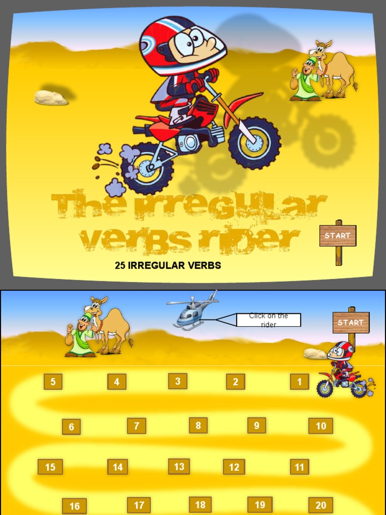 The Irregular Verbs Rider Fun Activities Games Games 85538 | PDF ...
