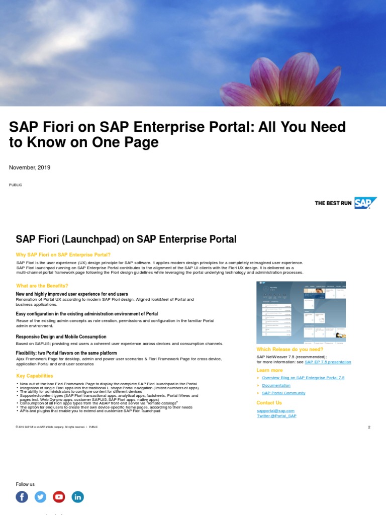 SAP Fiori On SAP Enterprise Portal - All You Need To Know On One Page ...