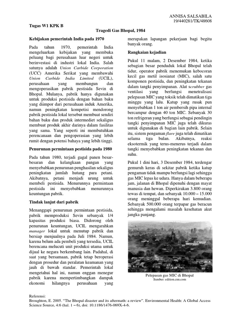 Tragedi Gas Bhopal, 1984 | PDF