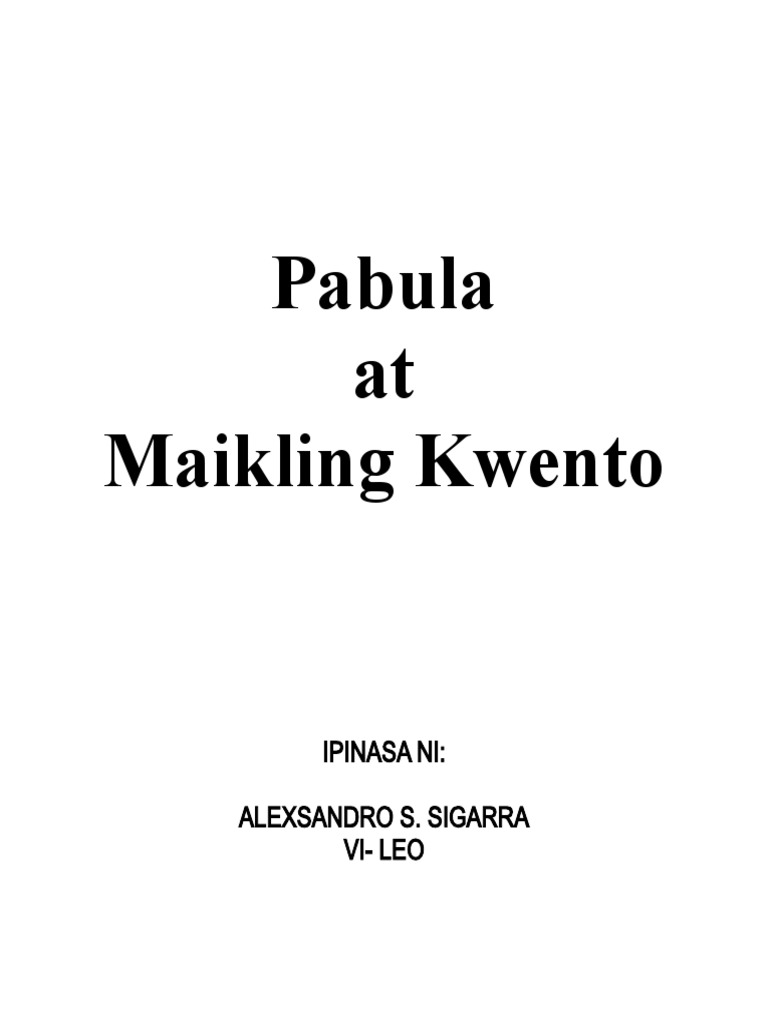 Pabula at Maiklimng Kwento | PDF | Poetry