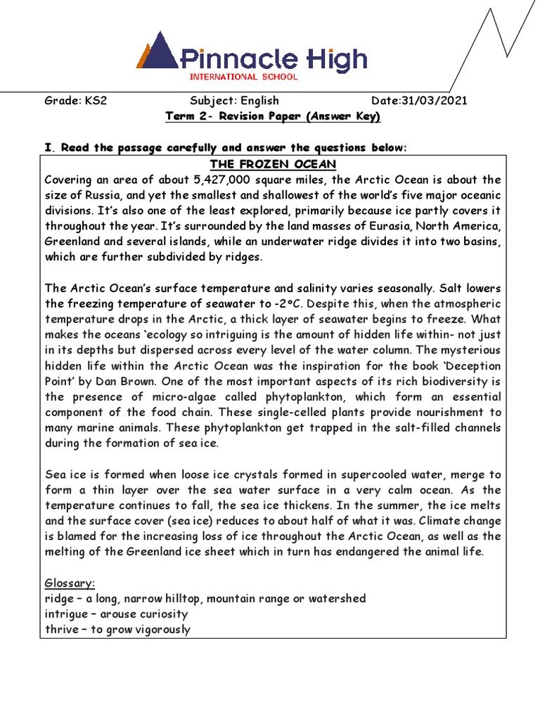 KS2-English-Term 2 Revision Answer Key | PDF