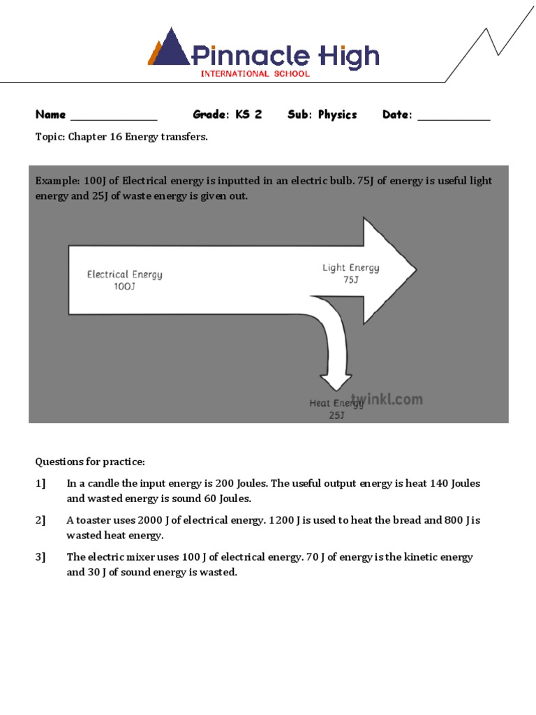KS2 Physics: Energy Transfers | PDF