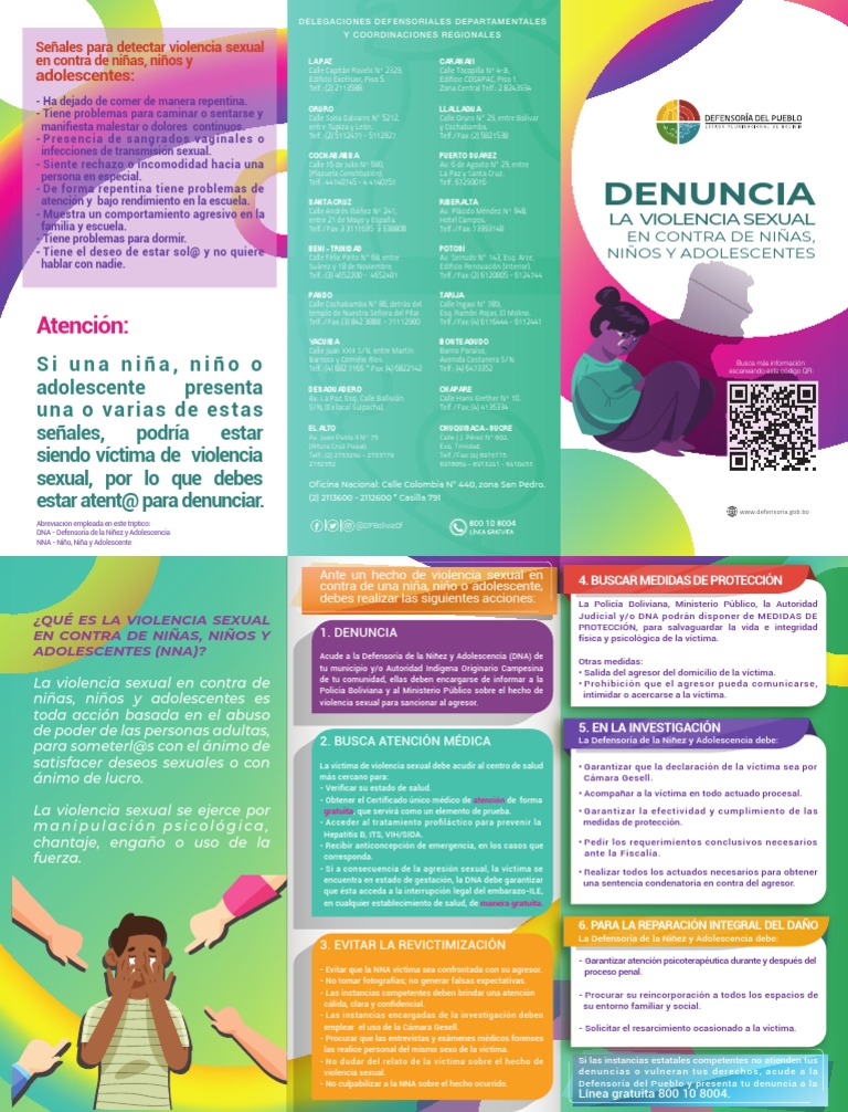 Triptico Denuncia La Violencia Sexual Contra Nnas | PDF