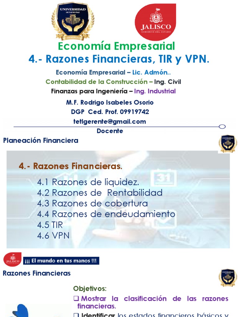 Razones Financieras, TIR y VPN - Alumnos | PDF | Ratio financiero ...