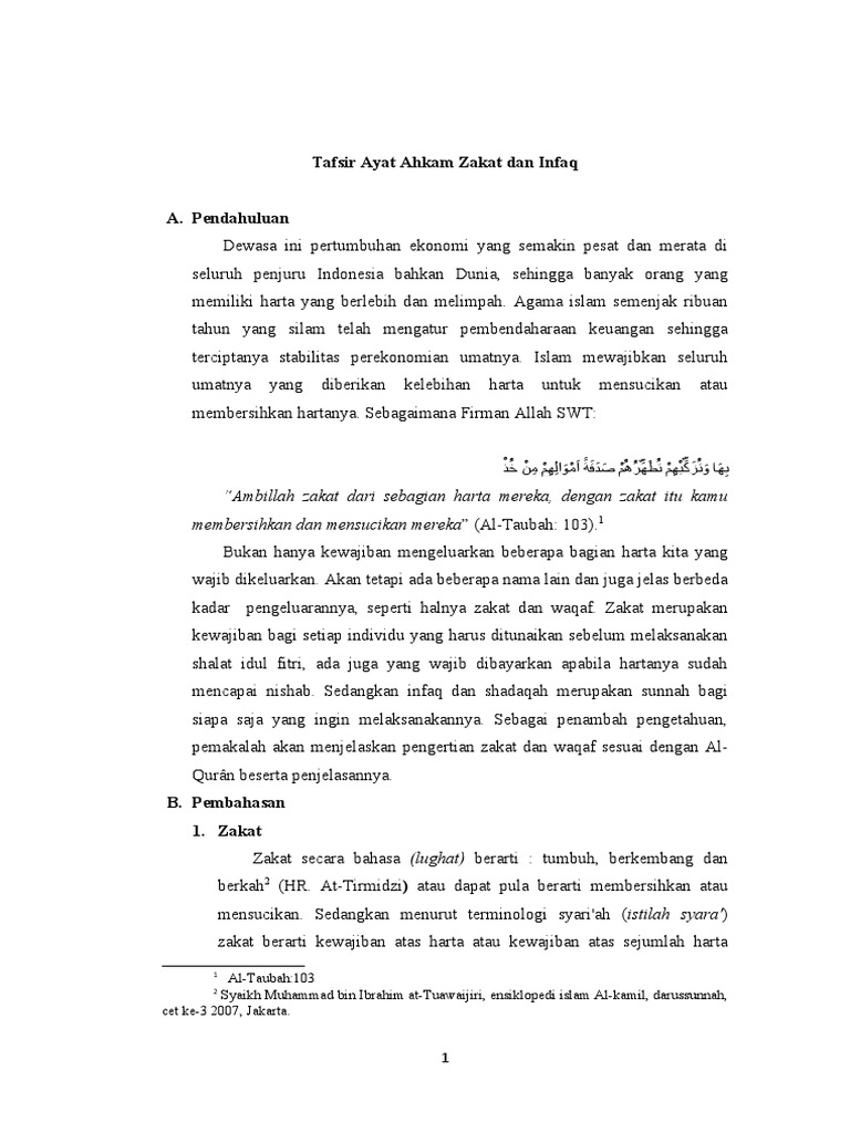 Tafsir Ayat Ahkam Zakat Dan Infaq | PDF | Agama & Spiritualitas