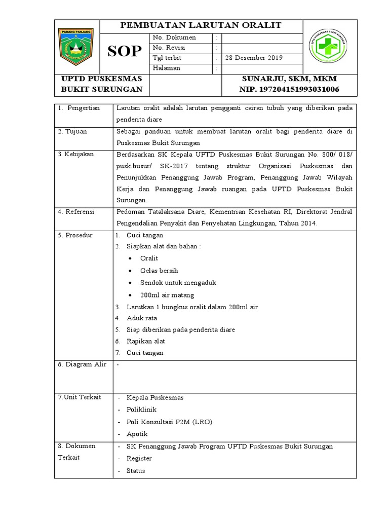 Sop Larutan Oralit | PDF